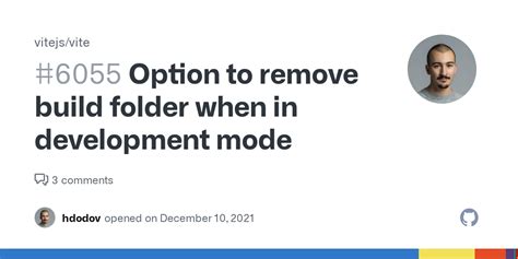 Option To Remove Build Folder When In Development Mode · Issue 6055