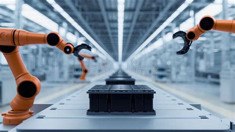 Automated Robotic Arms Precisely Place Objects On A Conveyor Belt In A