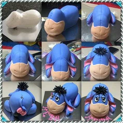 Eeyore Cake With Fondant Decorations Eeyore Clay Eeyore Cake Topper