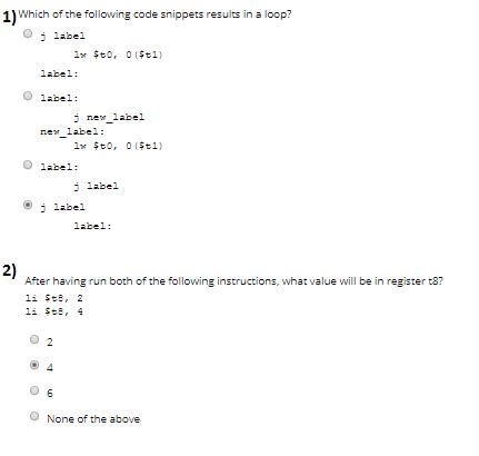 Solved Which Of The Following Code Snippets Results In A Chegg