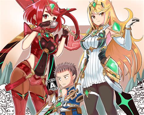 Pyra Mythra Rex And Mythra Xenoblade Chronicles And 2 More Drawn