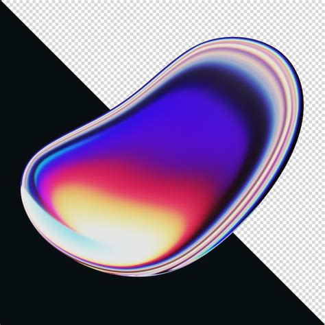 Premium Psd 3d Render Iridescent Shape Blob