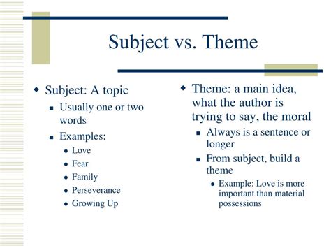 What Is The Difference Between Theme And Subject Info Vrogue Co