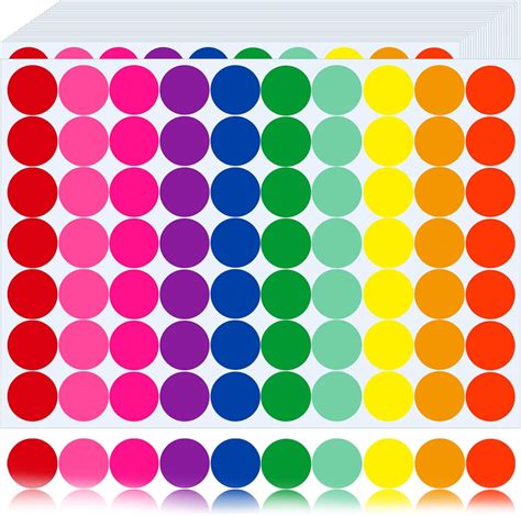 Dot Stickers 1400 Pcs Color Coding Labels Round Circle Sticker 3 4 Inch Colored Dot Label For