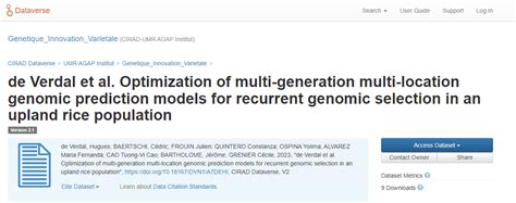 De Verdal Et Al Optimization Of Multi Generation Multi Location Genomic Prediction Models For