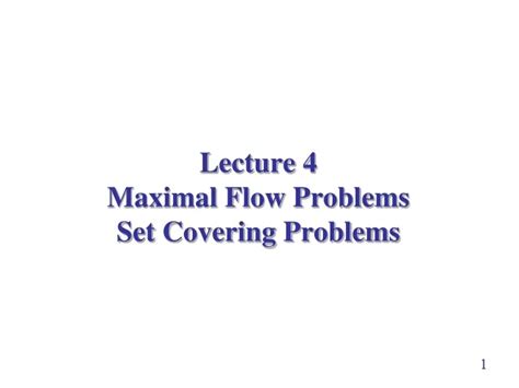 Ppt Maximizing Network Flow And Set Covering Solutions Powerpoint