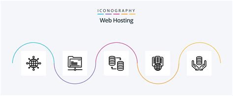 Web Hosting Line 5 Icon Pack Including Internet Storage Share Sql 19251241 Vector Art At