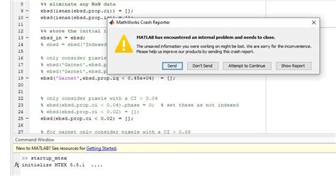 Matlab A Crash With Mtex Issue Mtex Toolbox Mtex Github