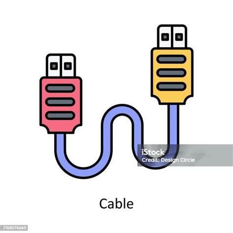 케이블 벡터 채워진 윤곽선 아이콘 디자인 일러스트 레이 션 흰색 배경에 음악 장비 기호 Eps 10 파일 0명에 대한 스톡 벡터 아트 및 기타 이미지 Istock