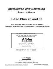 E Tec Plus Installation And User Inst 10 18 Pdf Installation And Servicing Instructions E Tec