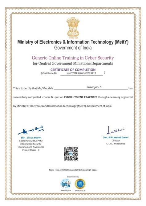 Sriranjani Sasikumar On Linkedin Meity Cybersecurity