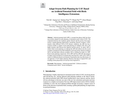 Pdf Adapt Swarm Path Planning For Uav Based On Artificial Potential Field With Birds