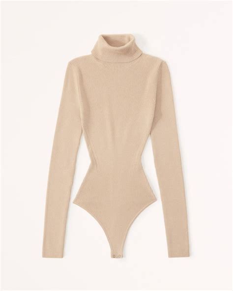 Womens Ribbed Turtleneck Sweater Bodysuit Womens New Arrivals