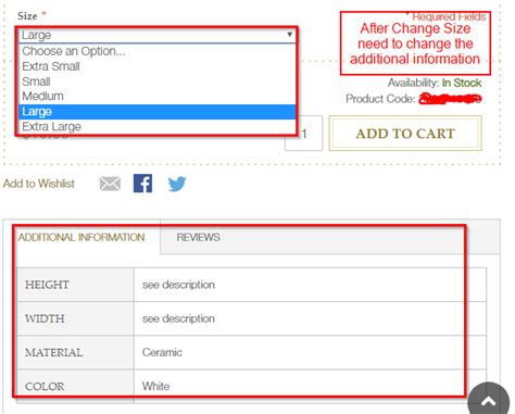 Configurable Product Whenever I Use The Change Additional Information