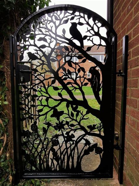 Bespoke Iron Garden Gate With Birds Etsy