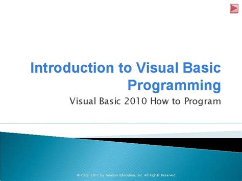 Introduction To Visual Basic Programming Visual Basic