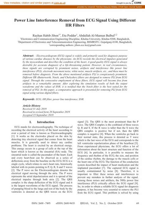 Pdf Power Line Interference Removal From Ecg Signal Using Dokumen Tips