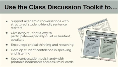Class Discussion Starters Toolkit For Middle And High School Tpt