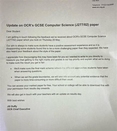 just got a letter about the ocr computer science papers 🤡 r gcse