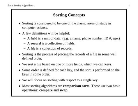 Pdf Sorting Concepts ~cusacknotes