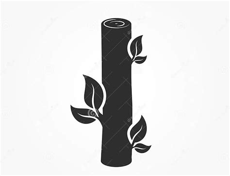 Cutted Tree Trunk Branch With Leaves Nature And Environment Design Element Stock Vector