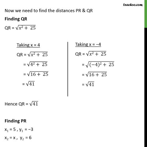 Ex 7 1 9 If Q 0 1 Is Equidistant From P 5 3 R X 6
