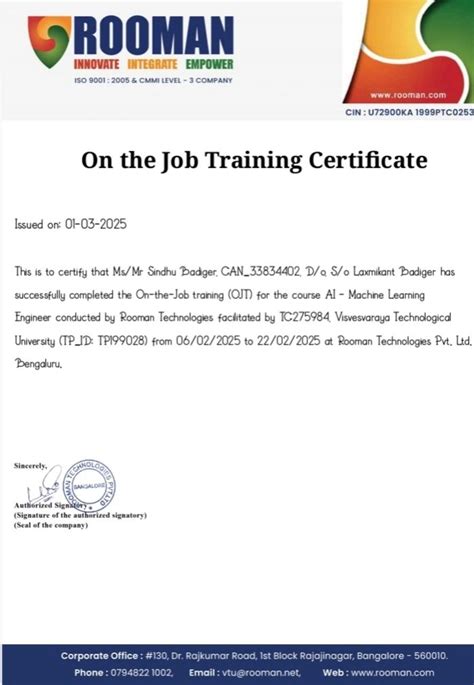 roomantechnologies ai machinelearning training careergrowth