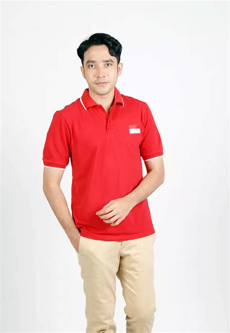 Jual Foxton Foxton Polo Shirt Pria Merah Putih Red Lexana Original