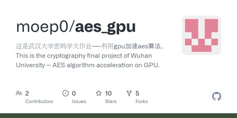 Github Moep0aesgpu 这是武汉大学密码学大作业——利用gpu加速aes算法。this Is The Cryptography Final Project Of