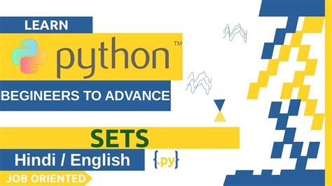 Sets Hindienglish Set In Python What Is Set Python For Beginners Codewithronny Youtube