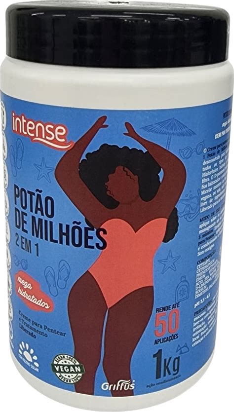 Griffus Intense Creme Para Pentear E Tratamento 2 Em 1 Mega Hidratados Vegano Potão De Milhões 1kg