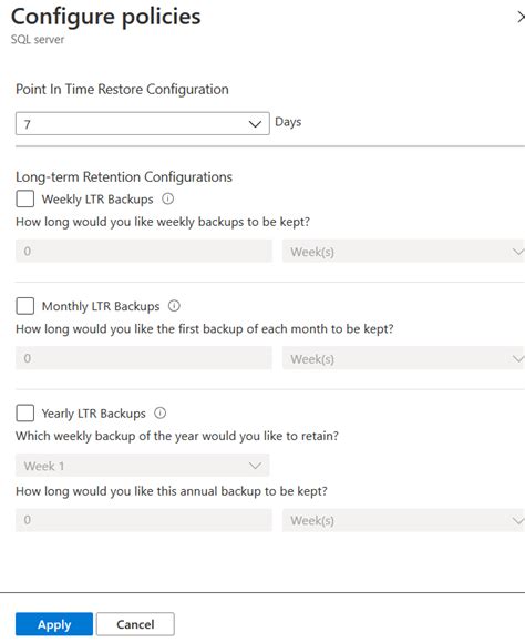 Configure Long Term Backup Retention For Azure Sql Database