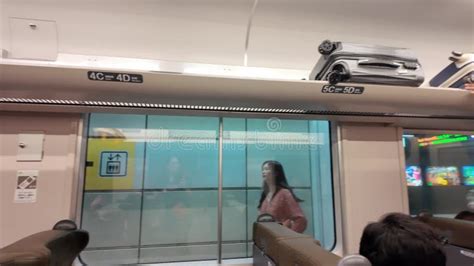 Japan Jr Hokkaido Train Compartment Airport Sapporo Stock Footage