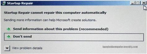 Startup Repair Gagal Kangtokkomputer
