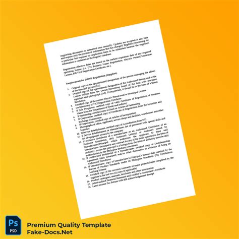 Philippines Dpwh Editable Registration Certificate Template Word And Pdf 3 Page Fake Docs Shop