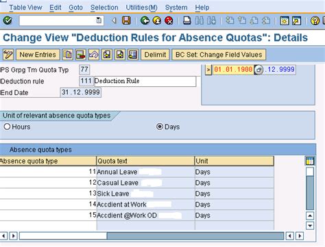 Absence Deduction Rule Deduction Sequence Not Wo Sap Community