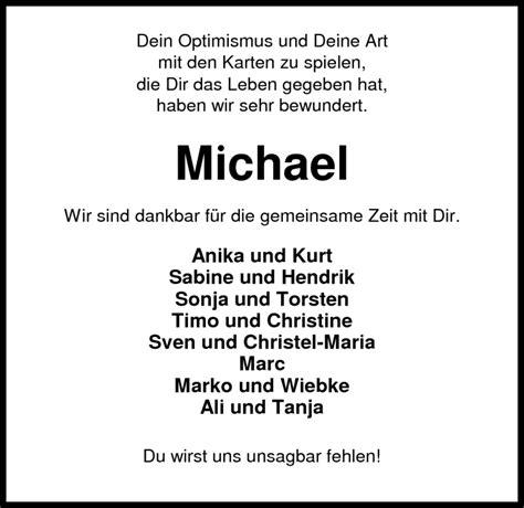 Traueranzeigen Von Michael Gebauer Nordwest Trauer De