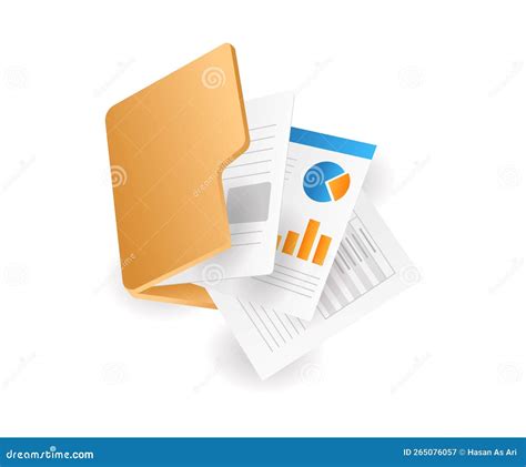 Flat Isometric 3d Flat Illustration Business Analyst Data Folder Stock