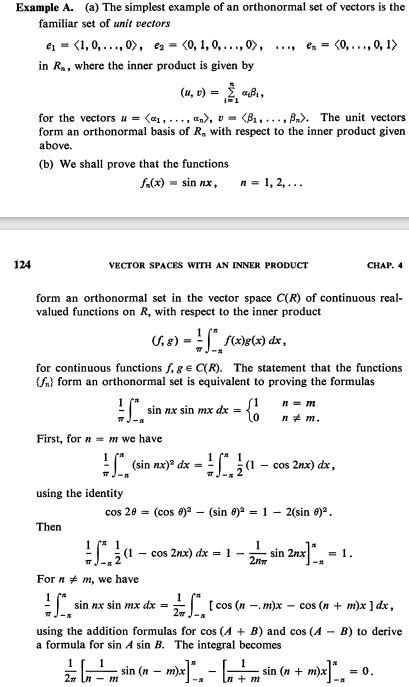 Solved Example A A The Simplest Example Of An Orthonormal
