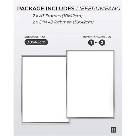 2 Photo Frames A3 Silver Photo Frame With Non Br Grandado