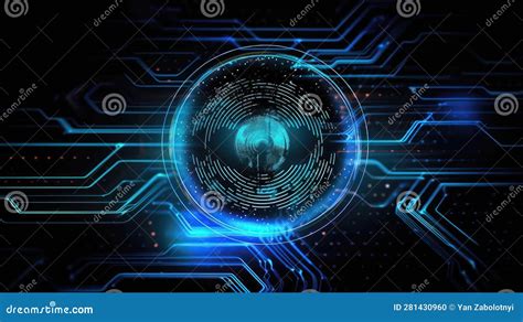 Biometric Authentication Fingerprint Scanning Cybersecurity Conceptual Blue Black Generative Ai