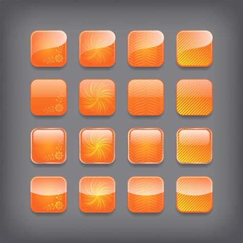Premium Vector Set Of Blank Orange Buttons