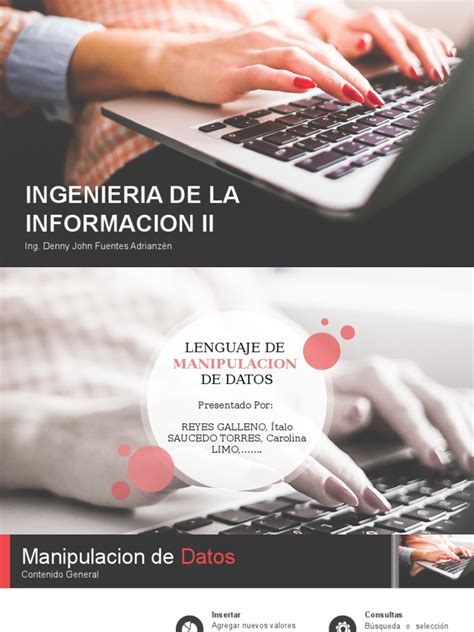 lenguaje de manipulacion de datos pdf datos de computadora sql