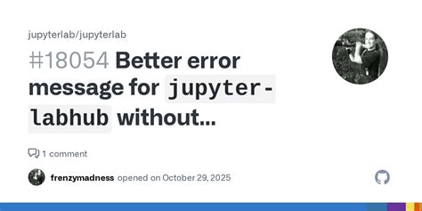 Better Error Message For `jupyter Labhub` Without Jupyterhub · Issue