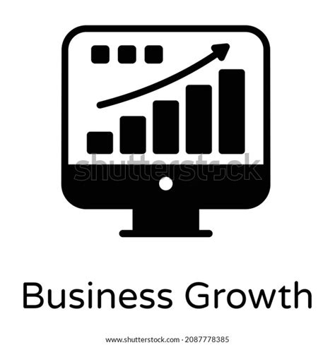 Bar Chart Upward Arrow Inside Monitor Stock Vector Royalty Free