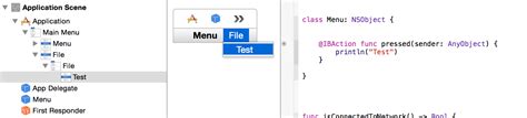 Xcode Linking Nsmenu To Viewcontroller Swift Stack Overflow
