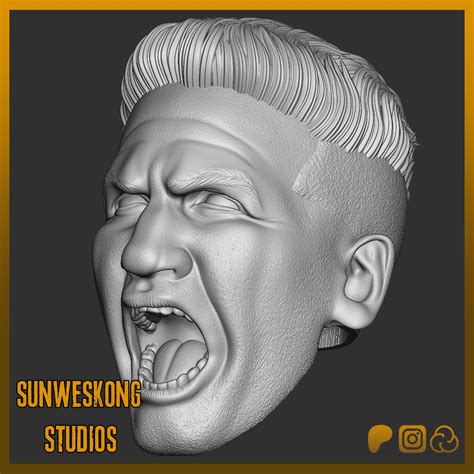 🏰 Jon Bernthal Frank Castle El Castigador Gritando Headsculpt・archivo