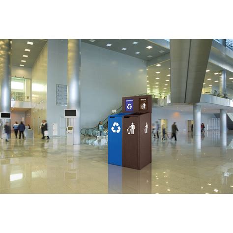 Chesterfield Slim Double Recycling Station Trashcans Warehouse