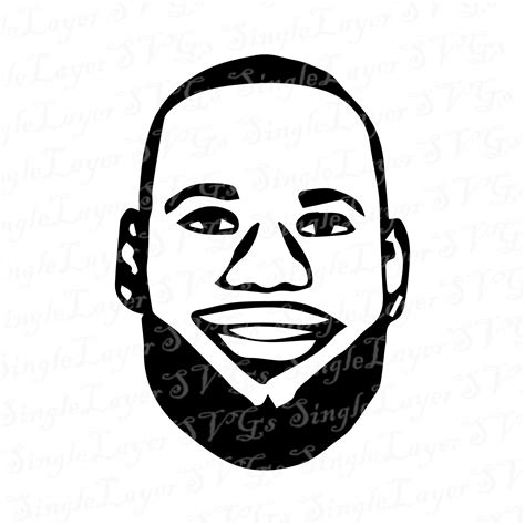 Lebron James Face Svg Dxf Png Pdf  Files Lebron James Vector File