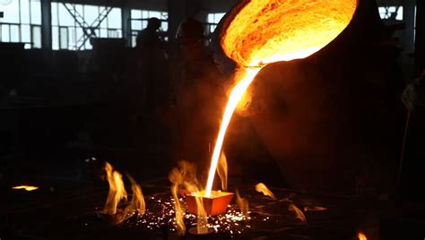 Iron And Steel Works Pouring Of Molten Iron Stock Footage Video